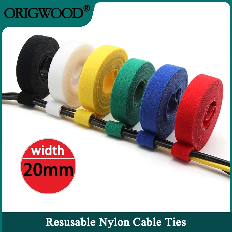 5m-roll-Cable-Ties-Reusable-Loop-Bundle-Self-Adhesive-Width-20mm-Nylon ...