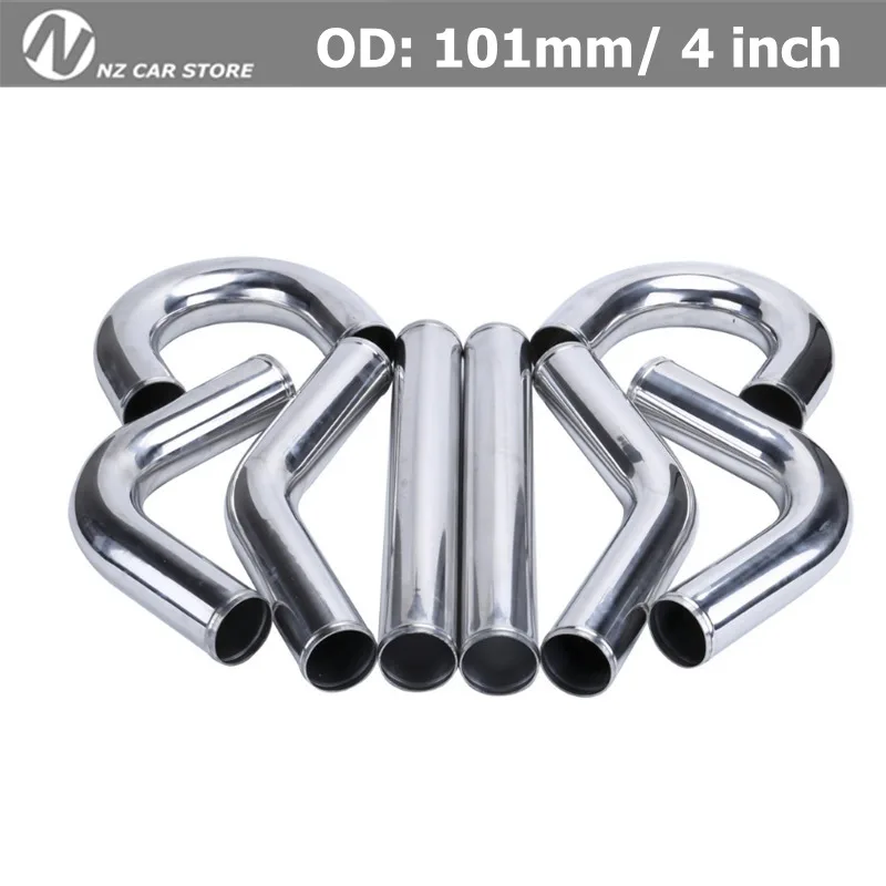 101mm 4" inch Aluminum Tube Air Intake Pipe for Racing Car Intercooler ...