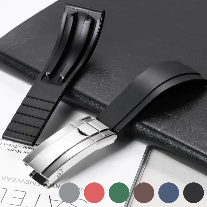 20mm-Luxury-Rubber-Strap-Silicone-Watch-Band-for-Rolex-for-Water-Ghost ...