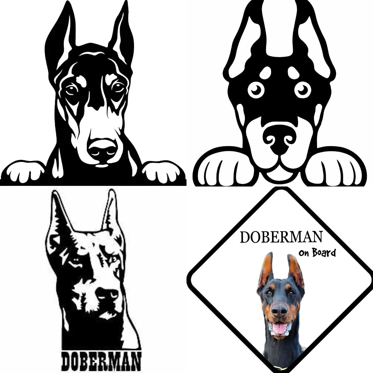 Pegatina de dibujos animados de animales de Graffiti, Doberman ...
