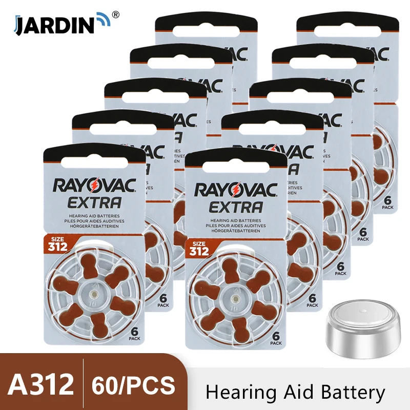 RAYOVAC-EXTRA-60-PCS-Zinc-Air-Performance-Hearing-Aid-Batteries-A312 ...