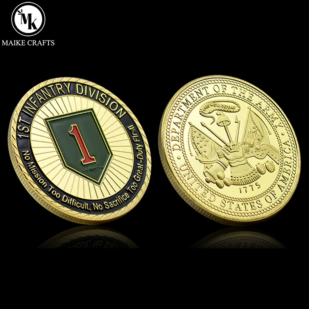 1775-US-Army-Gold-Coin-1ST-Infantry-Division-Commemorative-Medal-Home ...