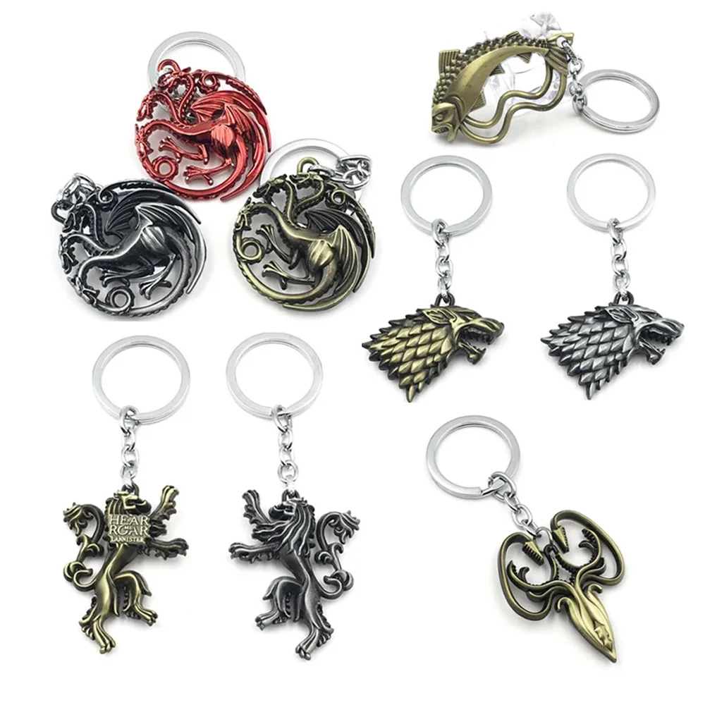 Drama-Series-Thrones-Dragon-Shape-Toy-Keychain-Wolf-Head-Pendant ...
