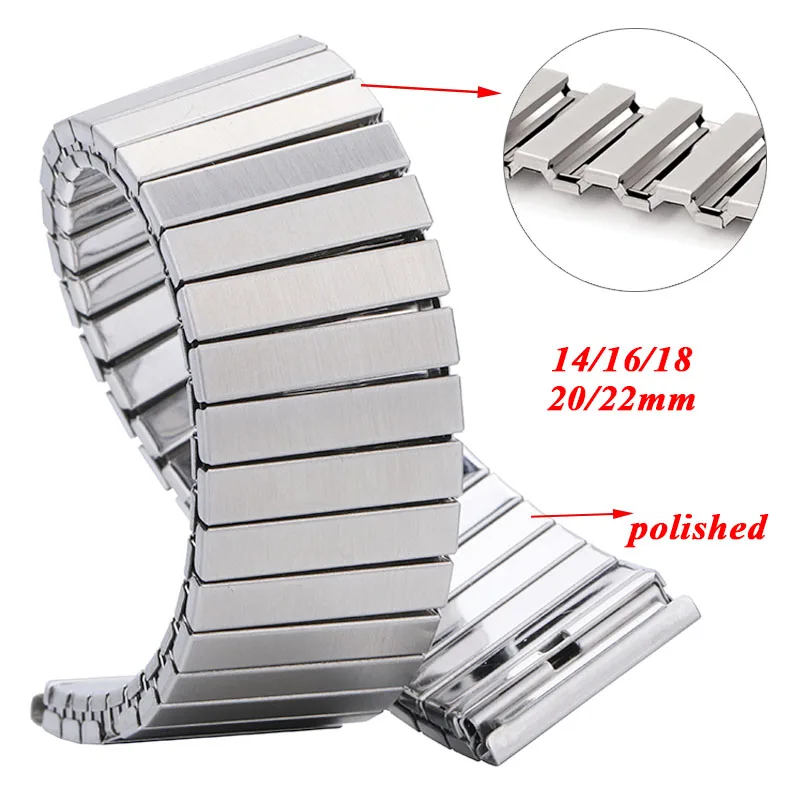 14mm-16mm-18mm-20mm-22mm-Stainless-Steel-Watch-Band-Elastic-Stretch ...