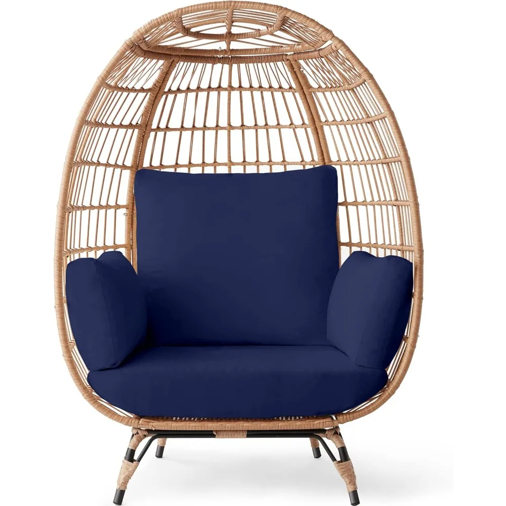 Best Choice Products Wicker Egg Chair, Oversized Indoor Outdoor Lounger ...