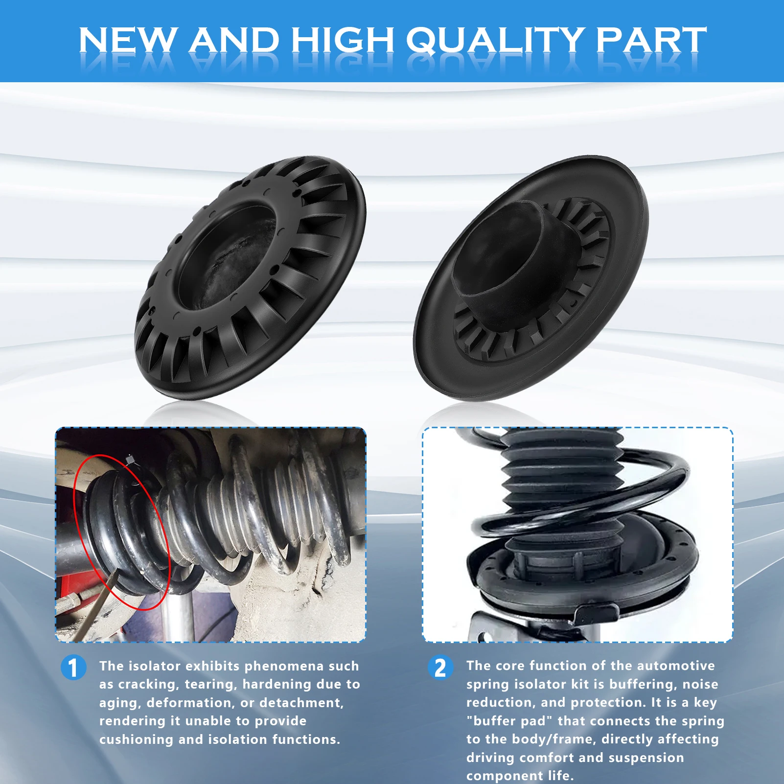 8 PCS Front Rear Upper and Lower Coil Spring Insulator Kit 52088402AB ...