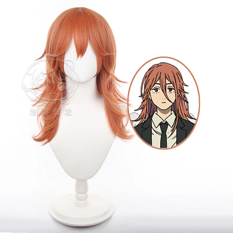 Angel Devil Chainsaw Man Cosplay Wig 60cm Orange Long Hair for Man ...
