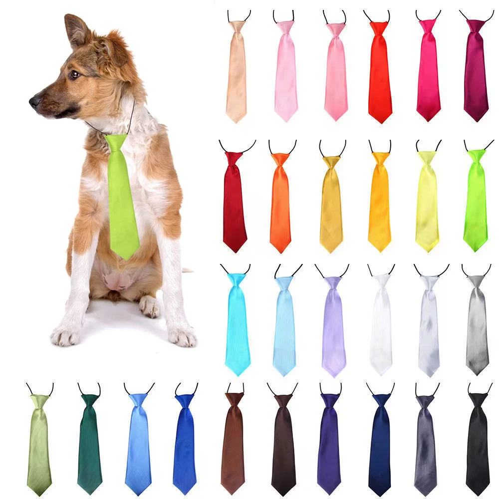 50/100pcs Solid color Large Dog Bow Tie Neckties Big dog ties for pet ...