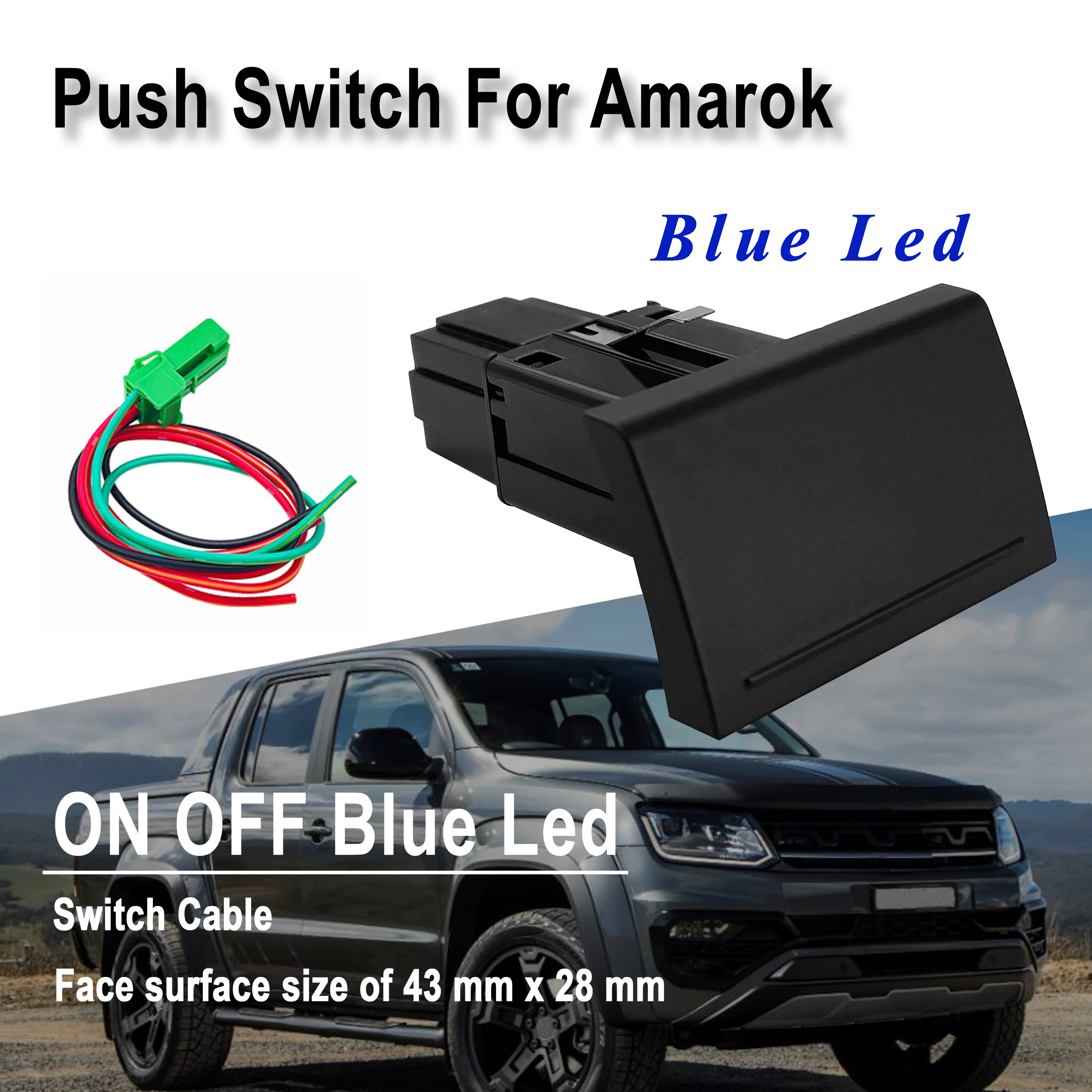 12V-Blank-Push-Switch-ON-OFF-Blue-Led-for-Volkswagen-Amarok-2010-2016 ...