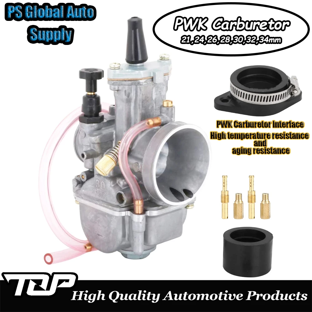 Universal-PWK-21-24-26-28-30-32-34mm-2T-4T-Motorcycle-Carburetor-Power ...