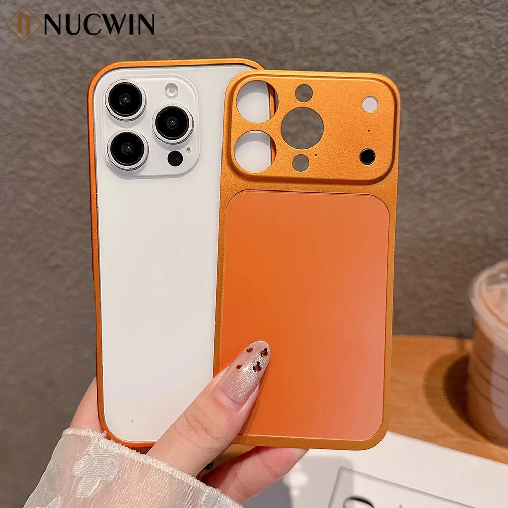 Metal Alloy Frame Backplane Slim Case for iPhone 16 15 14 13 Pro Max ...