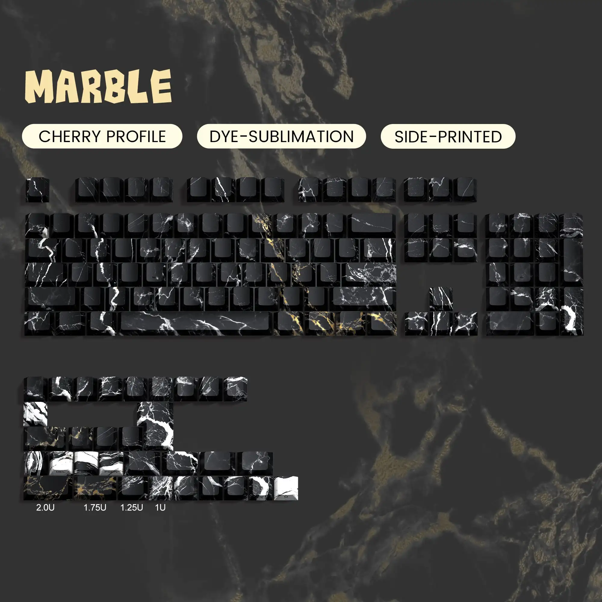 WOMIER-136-Keys-Side-Printed-Marble-Keycaps-Dye-sub-PBT-RGB-Key-Caps ...
