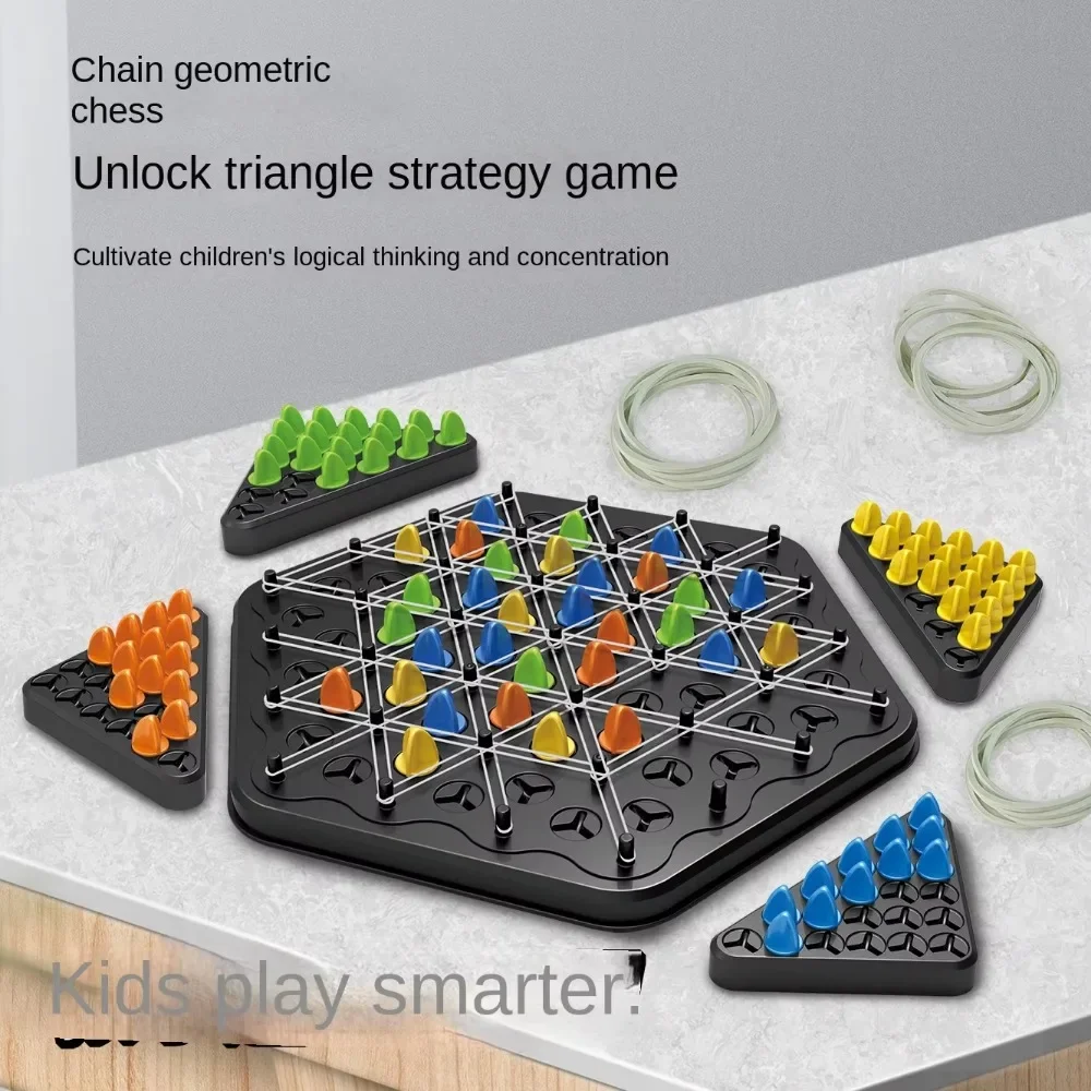 Chain Triangle Chess Game Triggle Rubber Band Game - homelifehacks8