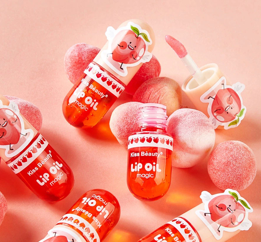 Brillo de labios hidratante de melocotón, resistente al agua, brillante ...