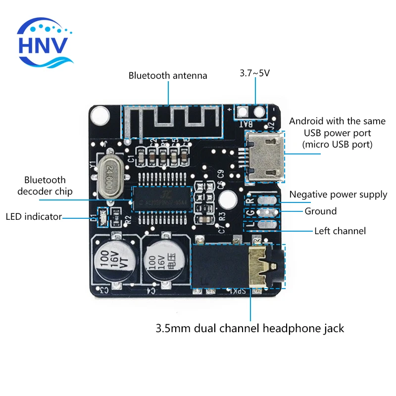 Bluetooth-Audio-Receiver-Board-Bluetooth-5-0-MP3-Lossless-Decoder-Board ...