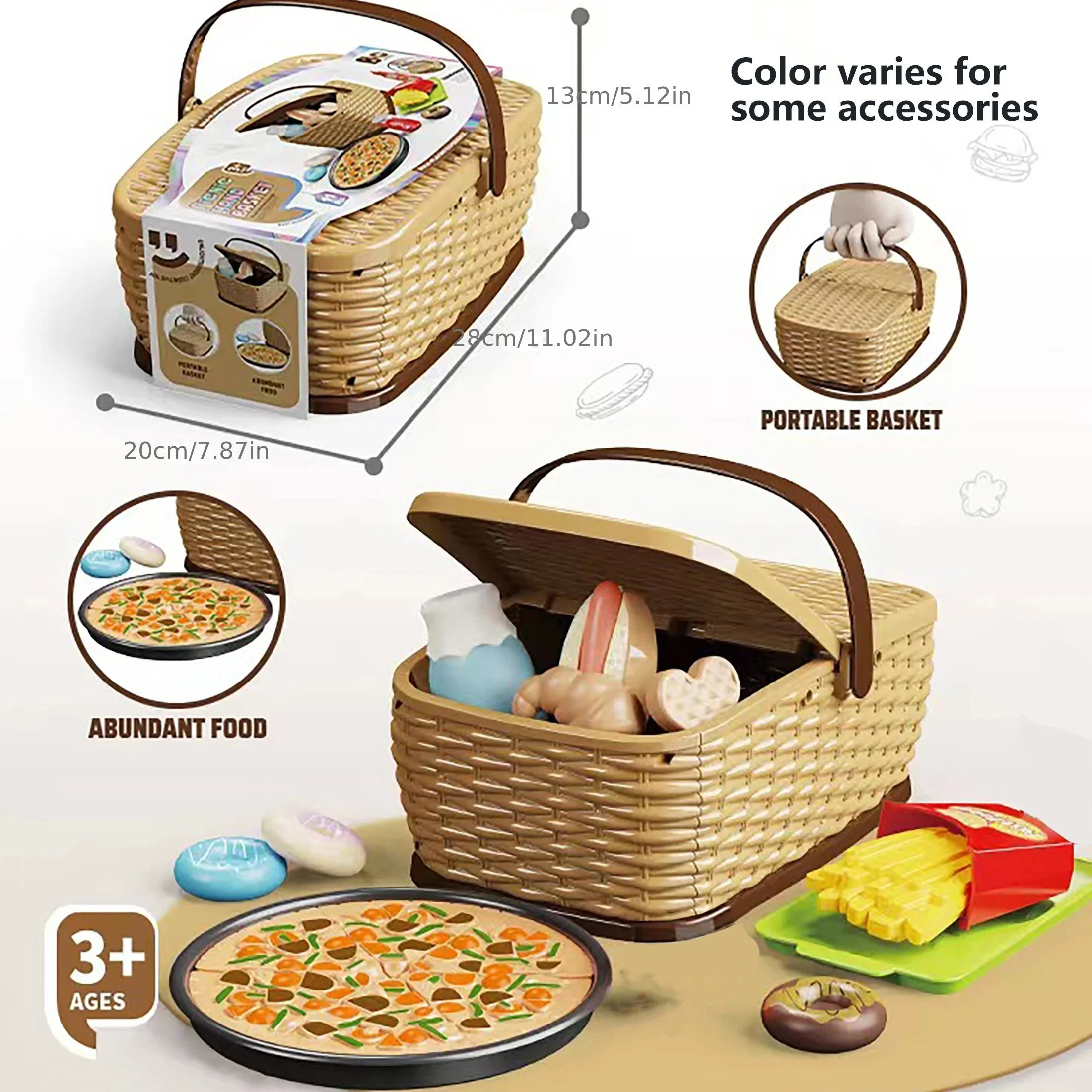 Kitchen Toys Children's Picnic Basket Fruit Cuthbert Set Toy Play House ...