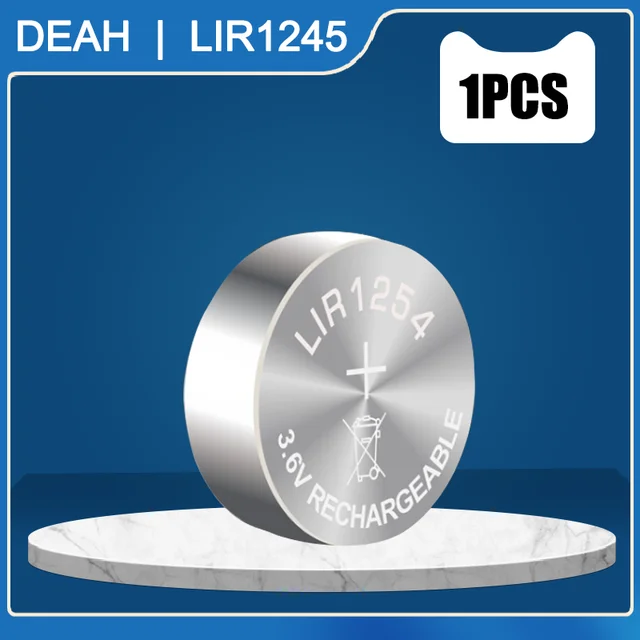 LIR1254 LIR 1254 3.6V Li ion Lithium Rechargeable Battery For TWS ...