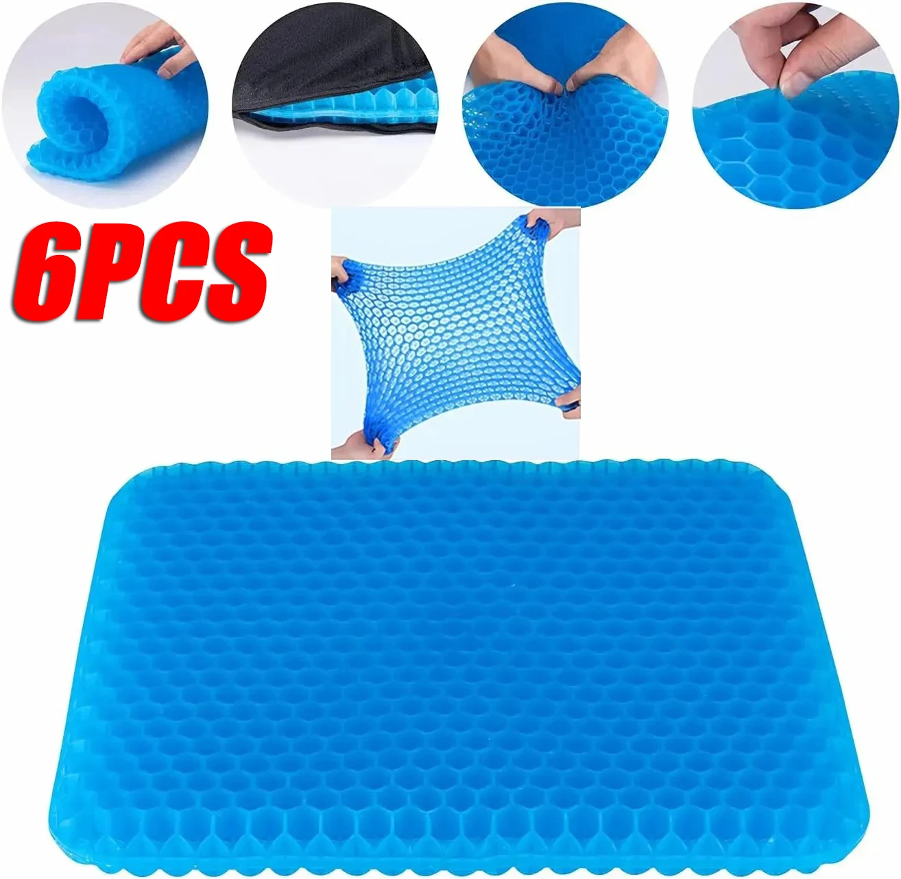 1-6PCS-Cushion-TPE-Gel-Cushion-Honeycomb-Egg-Cushion-Double-Layer ...