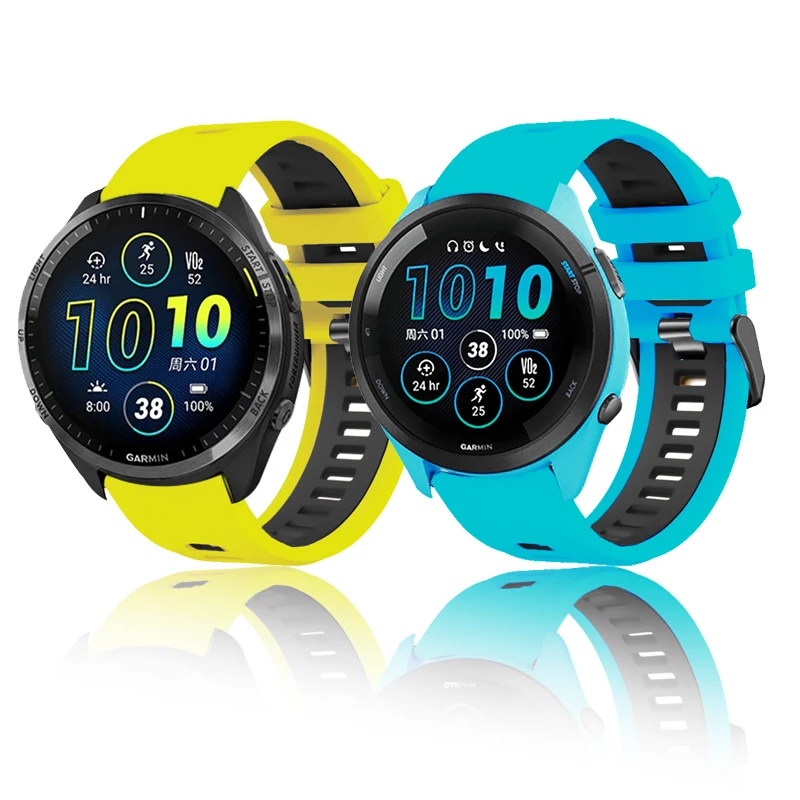 22mm-New-Silicone-Band-Strap-For-Garmin-Forerunner-265-255-965-Quick ...