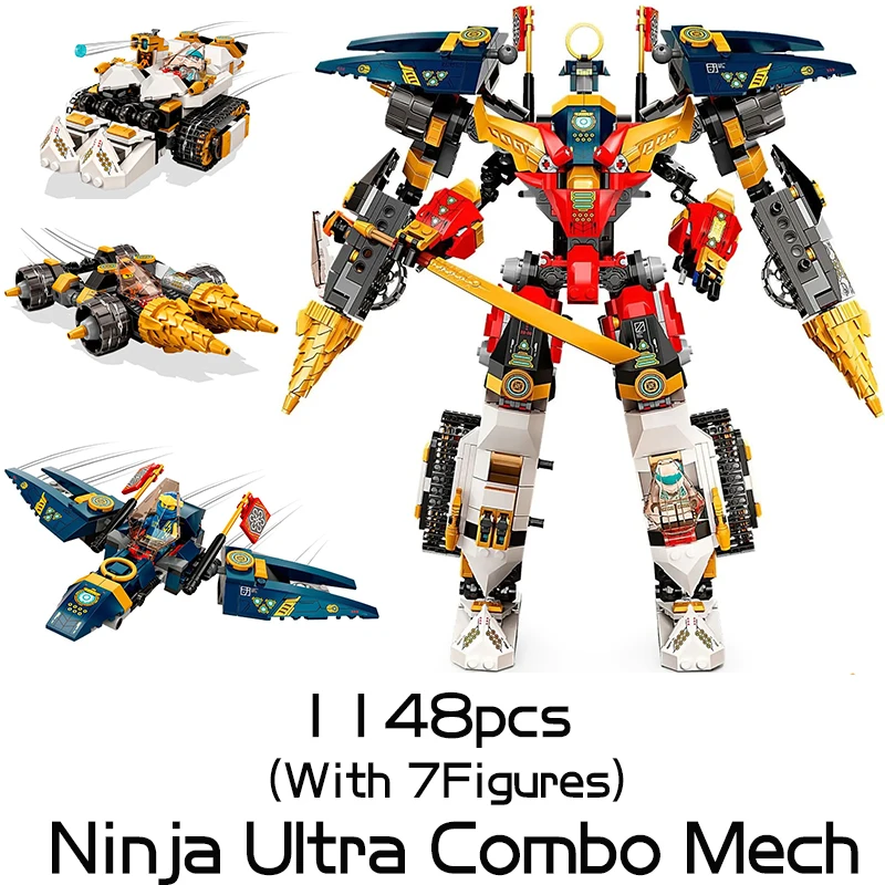 New Ninja Series MOC 71765 Ultra Combo Roboting 1148pcs Building Blocks ...