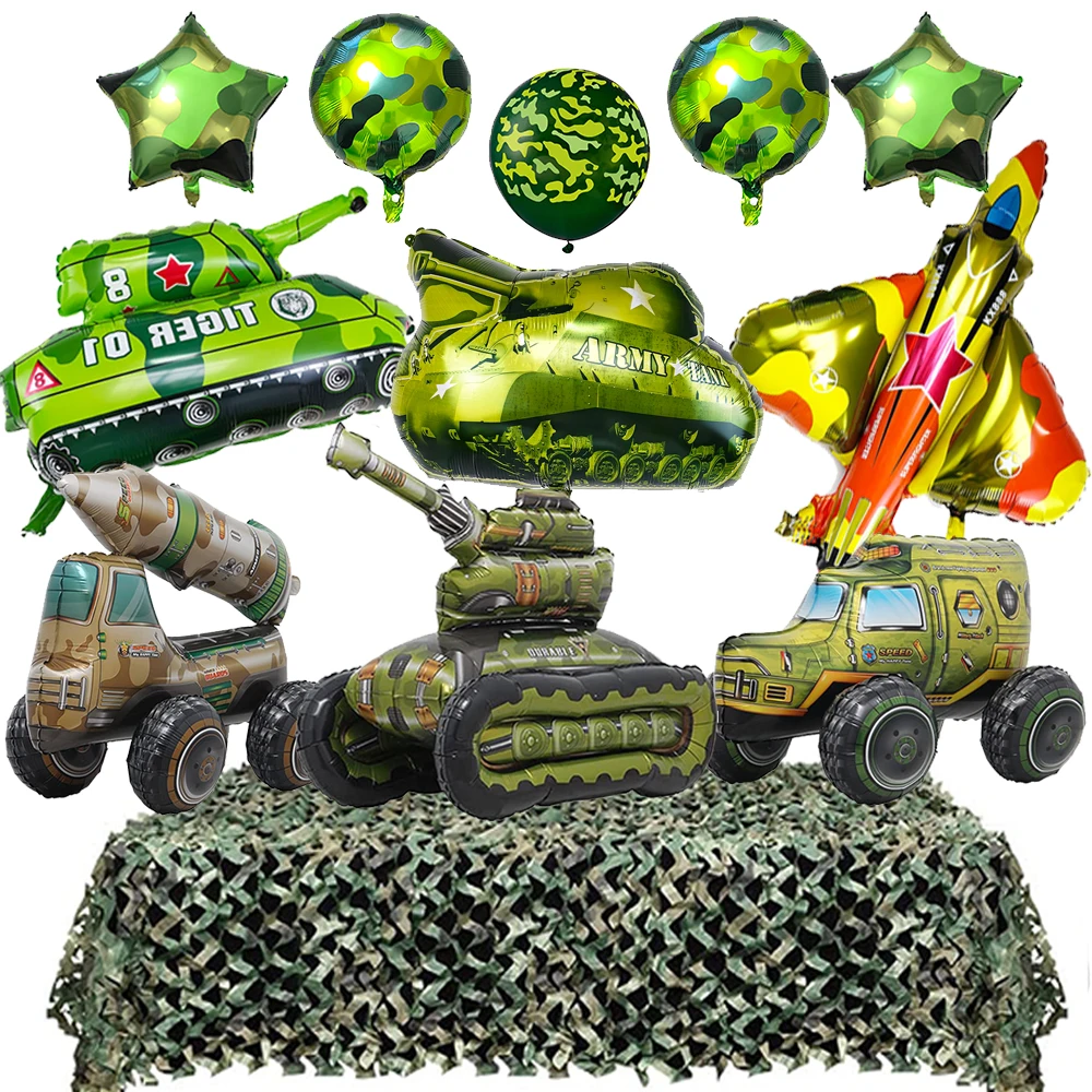4D-Self-Standing-Missile-Vehicle-Tank-Foil-Balloon-Toy-Armed-Forces ...