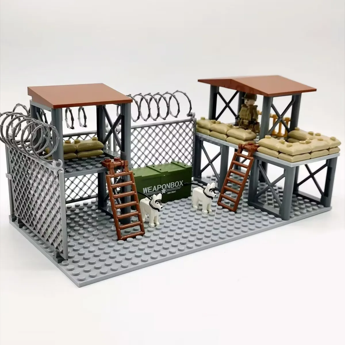 MOC Building Block Model Military Figures Prison Weapons WW2 Assembly ...