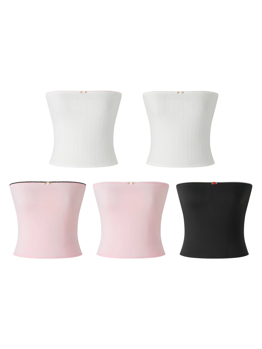 Women Summer Kawaii Sleeveless Off Shoulder Knitted Tanks Tops Crop ...
