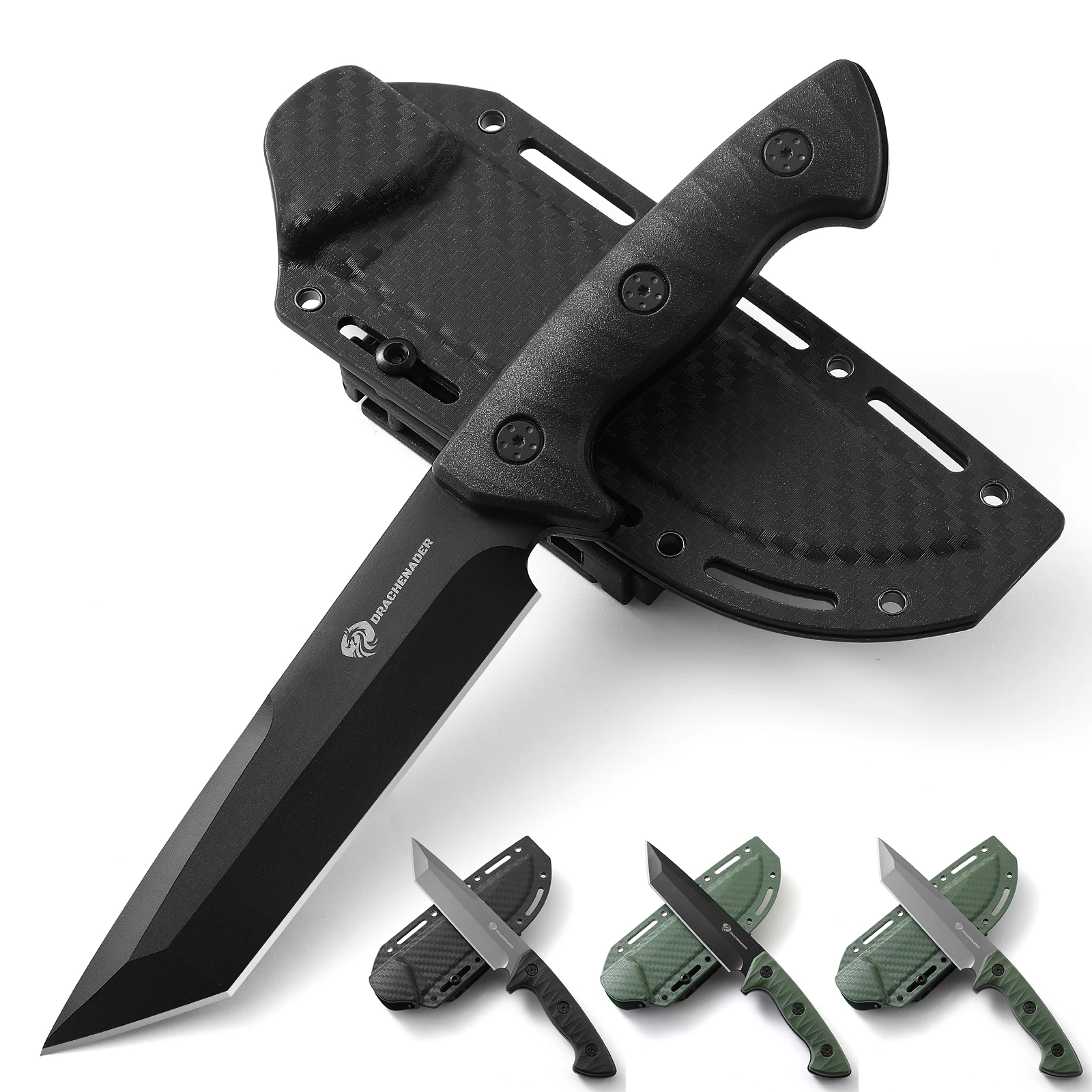 Tactical-Hunting-Knife-Tanto-Full-Tang-Fixed-Blade-Survival-Knife-With ...