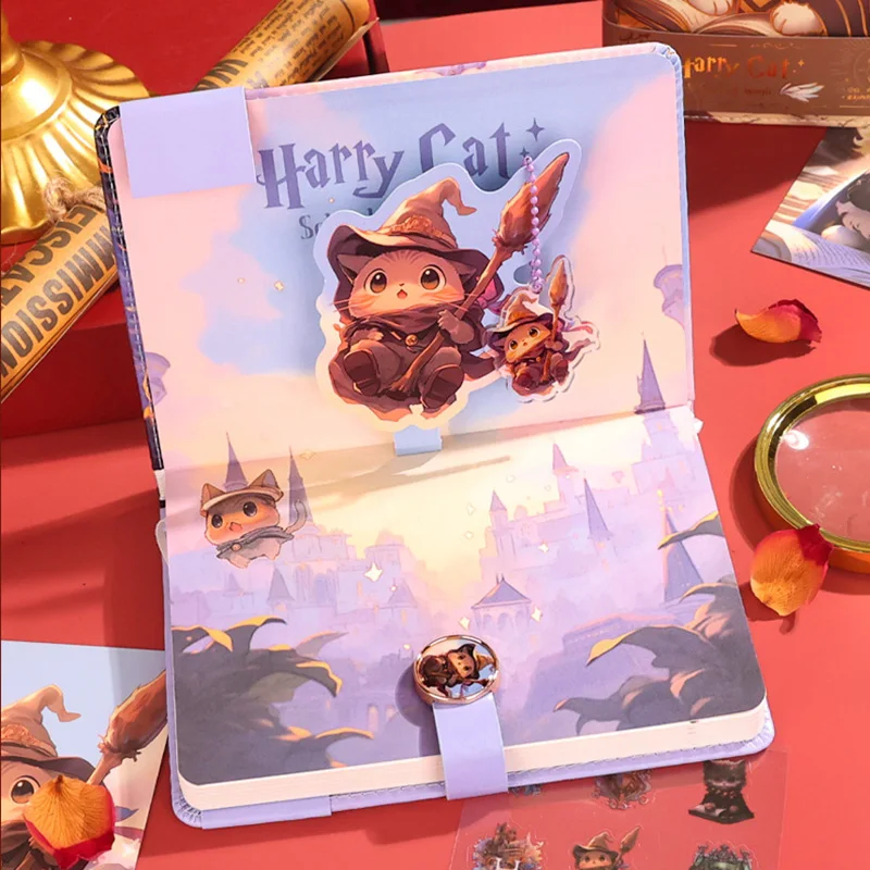 Cute-Harry-Cat-Notebook-Full-Color-Page-Illustration-Cartoon-Magnetic ...