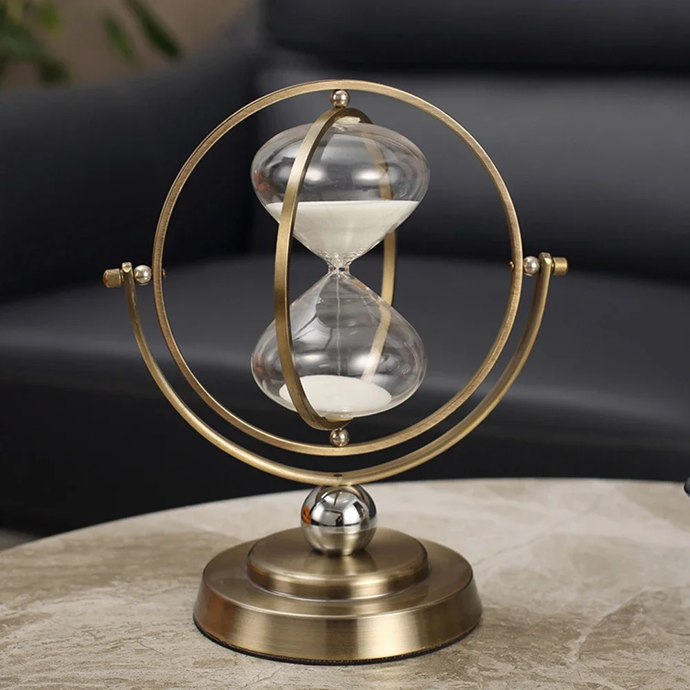 Hourglasses-Home-Decor-360-Rotating-Vintage-Brass-Hourglass-Metal-Sand ...
