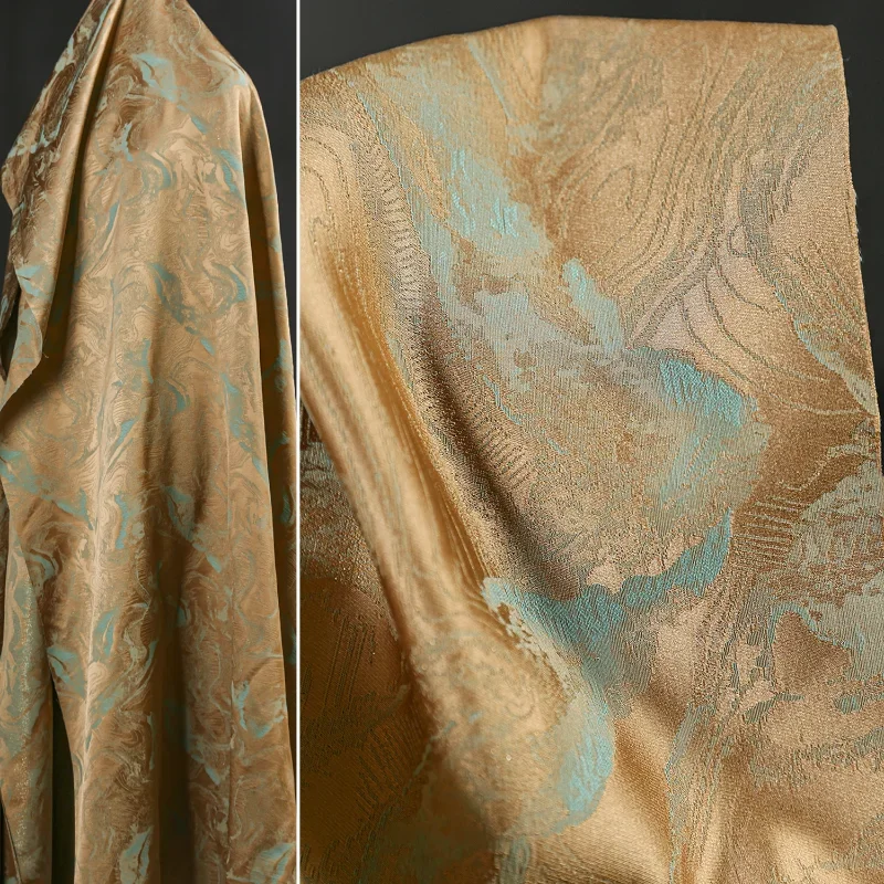 Yun-Rao-Qing-Shan-Copper-Rust-Texture-Jacquard-Fabric-Weaving-Gold-New ...