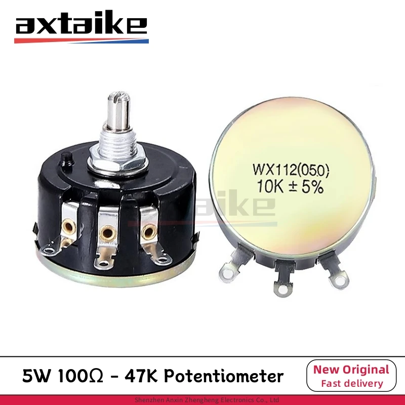 5W Single Circle Wire Wound Potentiometer WX112-050 WX050 100R 220R ...