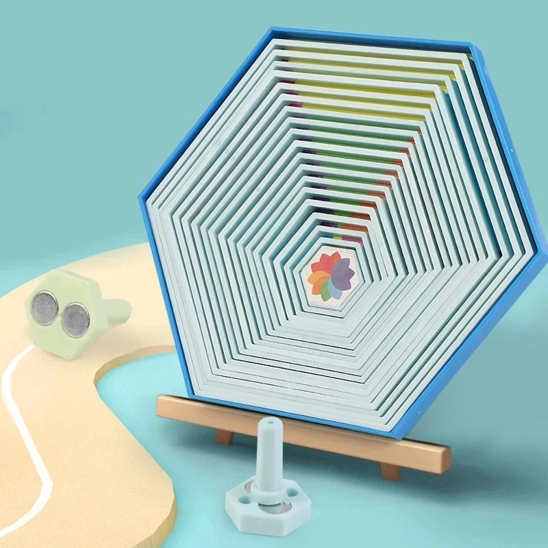 Creative 3D Illusion Hexagonal Toy Magnet Rotating Fingertip Toy Twist ...