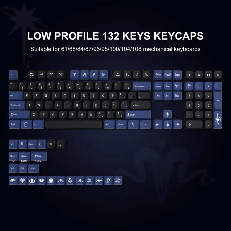 Keycap-para-Teclado-Membrana-Low-Profile-Caps-Teclado-Constela-o-PBT ...