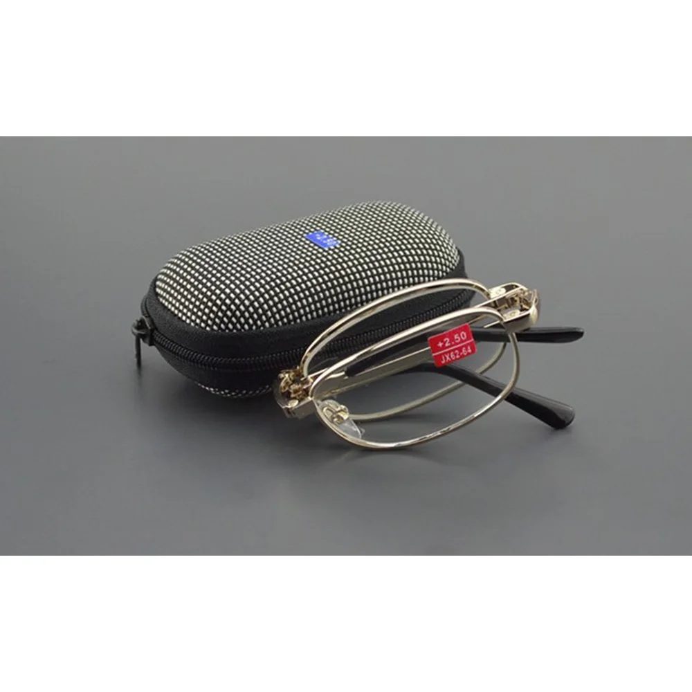 TWO-PAIRS-Portable-Golden-Metal-Frame-Classic-Foldable-Reading-Glasses ...