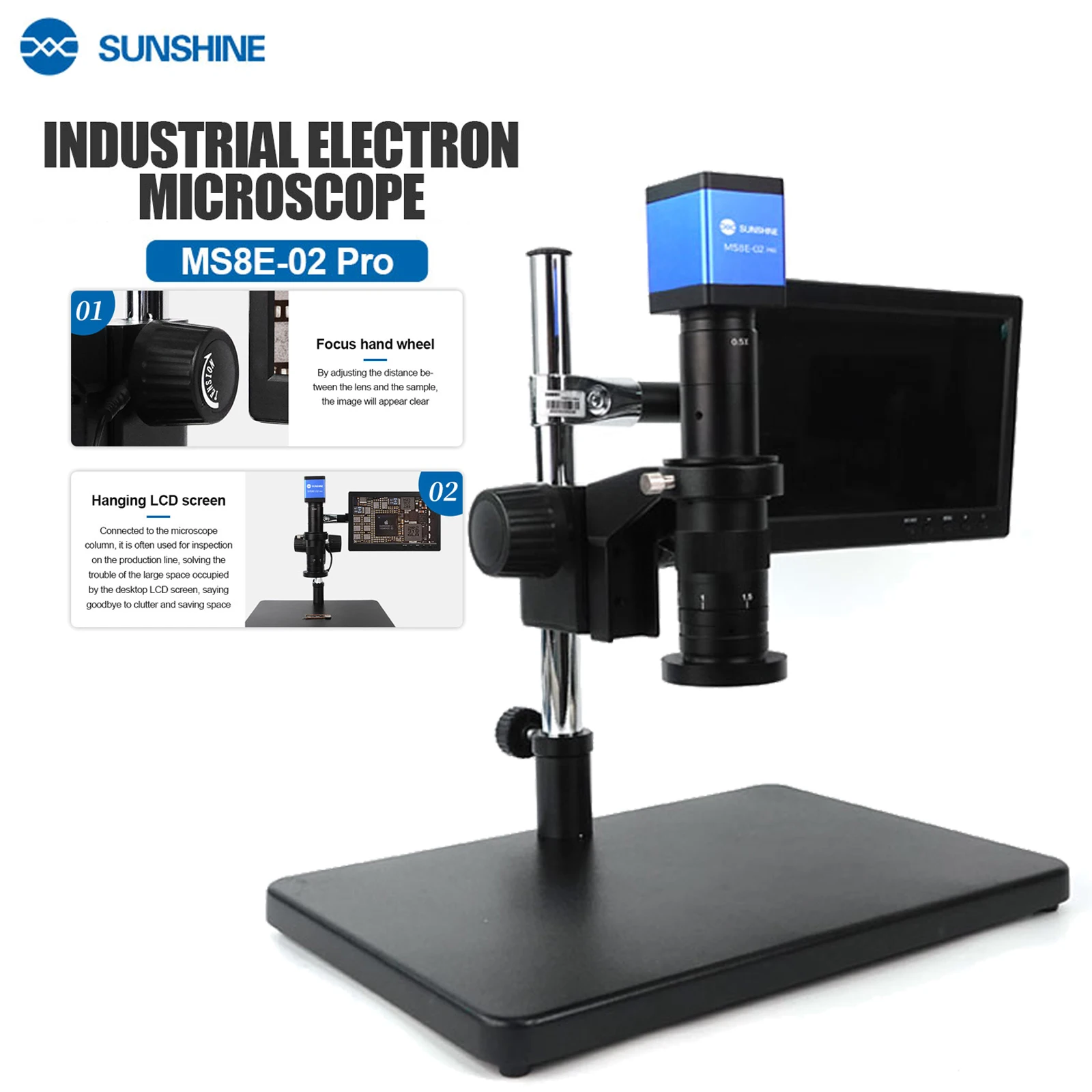 SUNSHINE-MS8E-02-Pro-Industrial-Electron-Digital-Microscope-Camera-LED ...