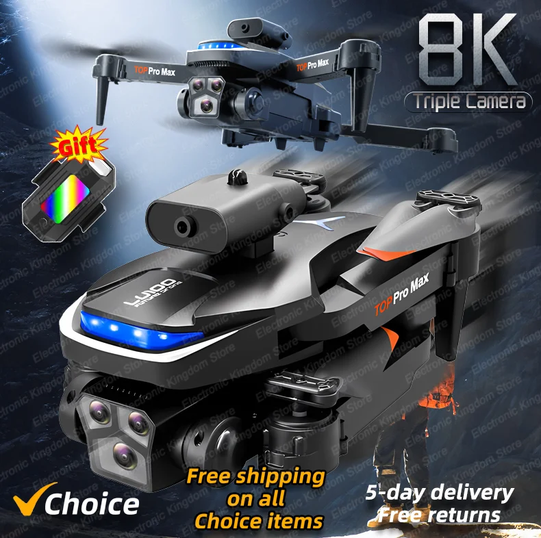 New-Lu100-RC-Drone-8K-Professinal-With-4K-Three-Camera-Wide-Angle ...