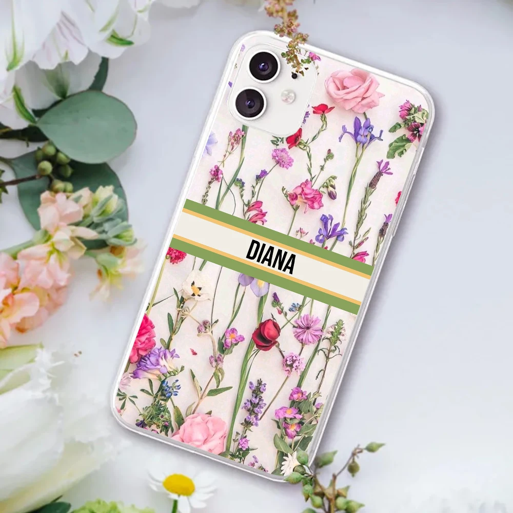 Personalized-Name-Flowers-Cover-for-iPhone-12-13-Mini-14-Plus-7-8-XR ...