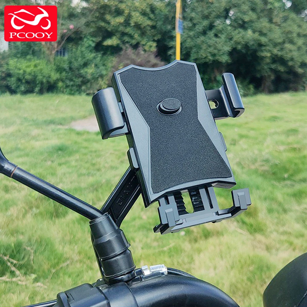 PCOOY-Motorcycle-Bicycle-Auto-Lock-Phone-Holder-Handlebar-Rearview-Mirror-GPS-Cellular-Bike ...