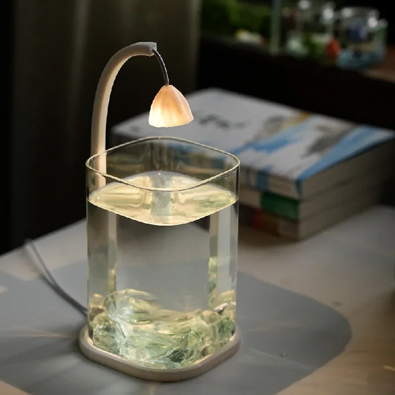 Home Desktop Aquarium Small Lazy Glass Aquascape Living Room Dining ...