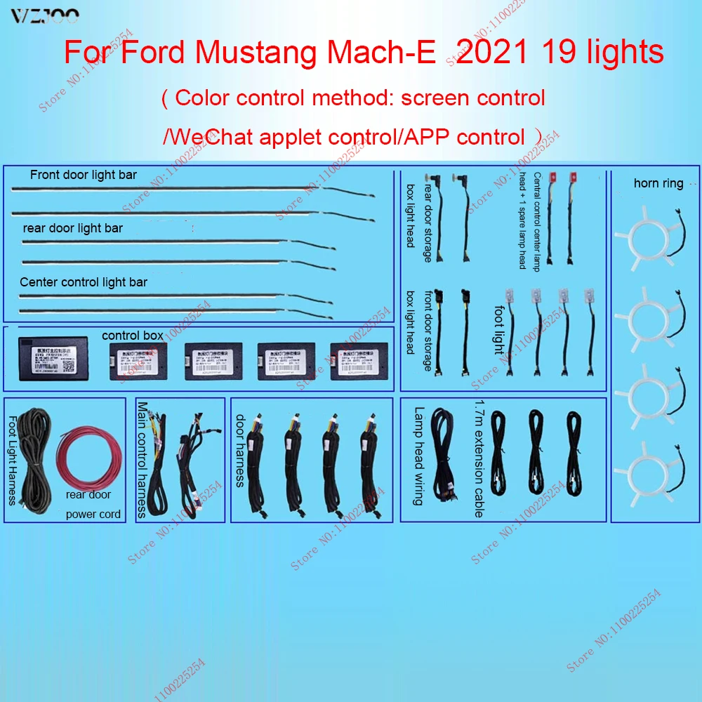 For-Mach-E-64color-Ambient-light-For-Ford-Mustang-Mondeo-Ambient-Lights ...