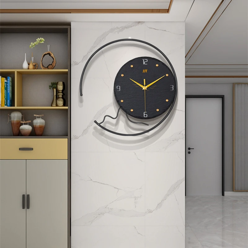 Light-Luxury-Natural-Rock-Wall-Clock-Living-Room-Home-Nordic-Style ...