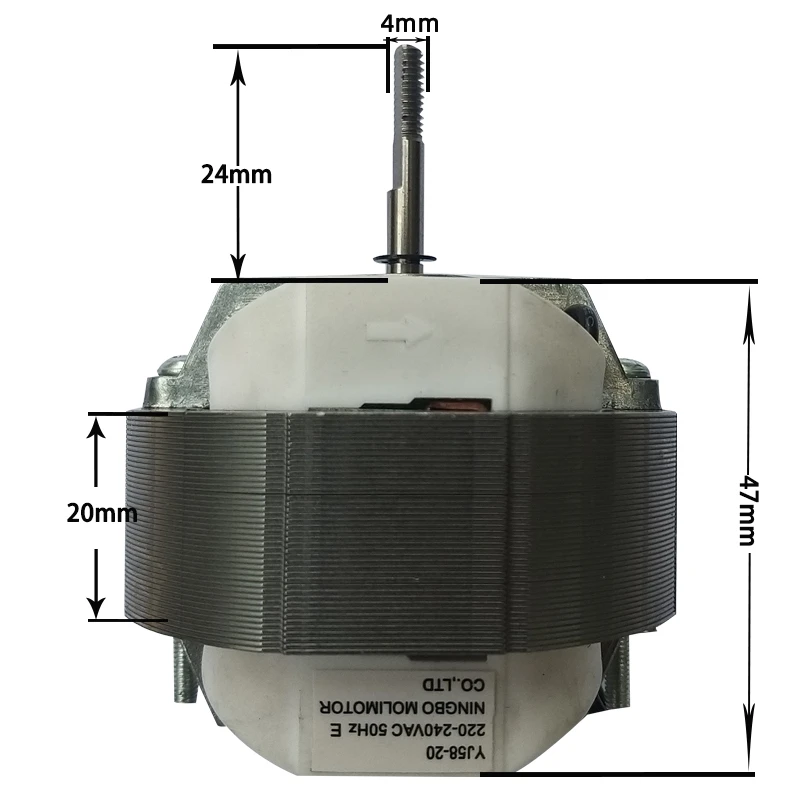 YJ58 20 CCW/CW 시계 방향 2 극 4mm 샤프트 직경 2600RPM 음영 극 모터 AC220V 14 17W 주변 환기 ...