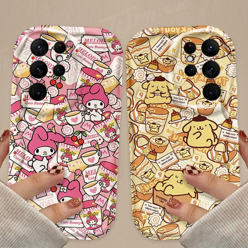 Sanrio Melody PomPomPurin 3D Wave Phone Case Back Cover - Galaxy A55 5G (6)
