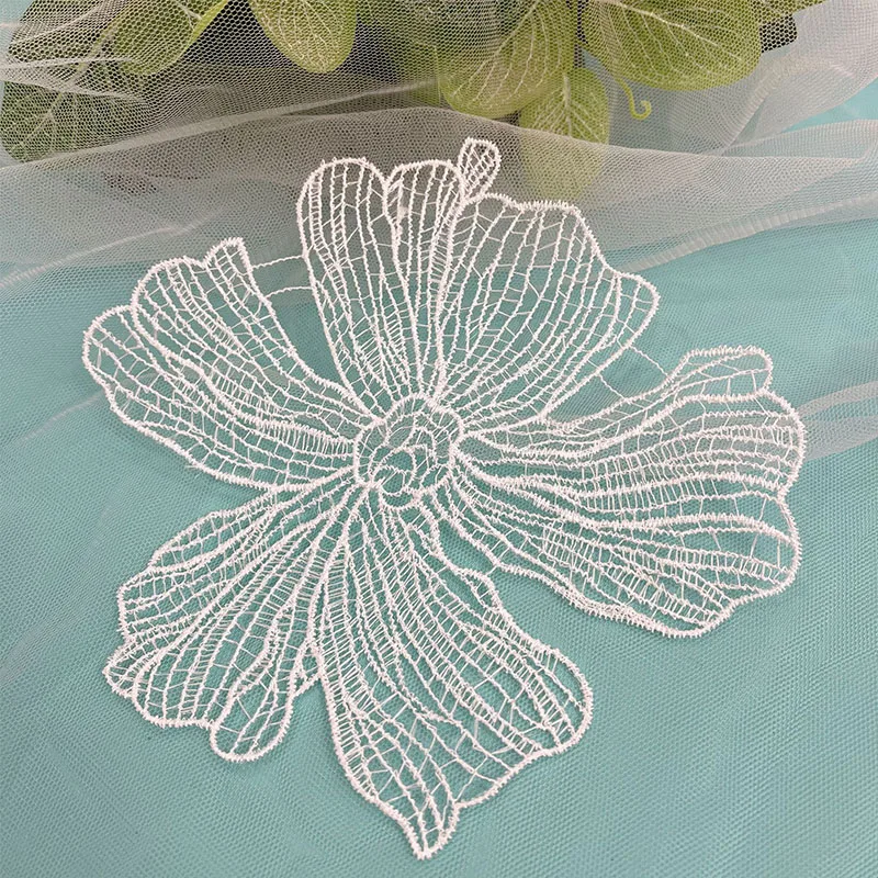 Milk-Silk-Flower-Patch-Lace-Flower-Cloth-Patch-Headdress-Wedding-Dress ...