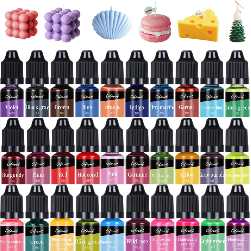 30 Colors Candle Dyes Pigment Aromatherapy Liquid Colorant Pigment DIY ...