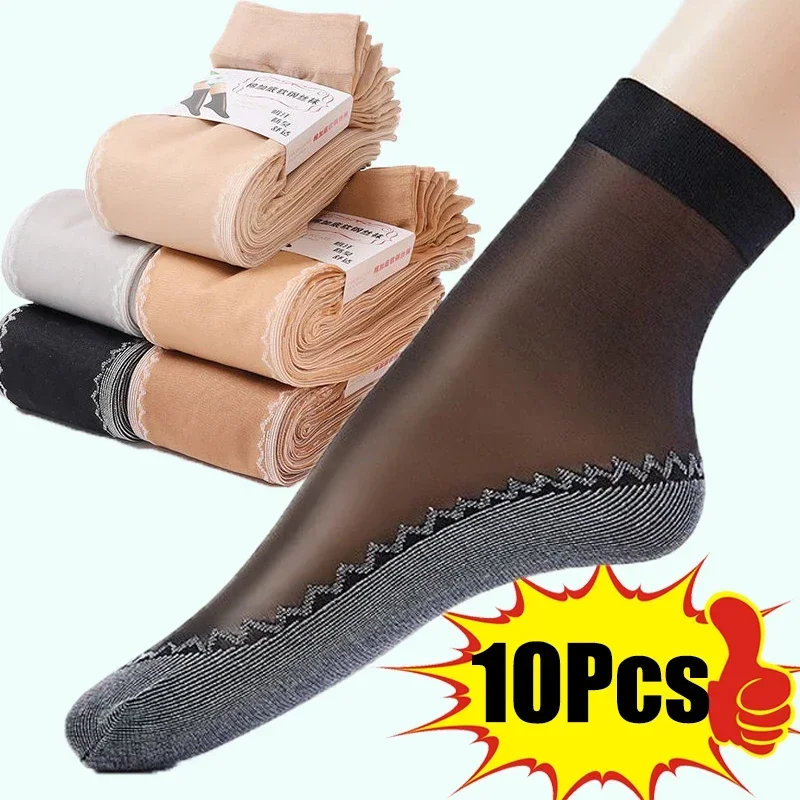 10Pcs-Lace-Ultrathin-Socks-Women-Summer-Breathable-Silk-Socks-Female ...