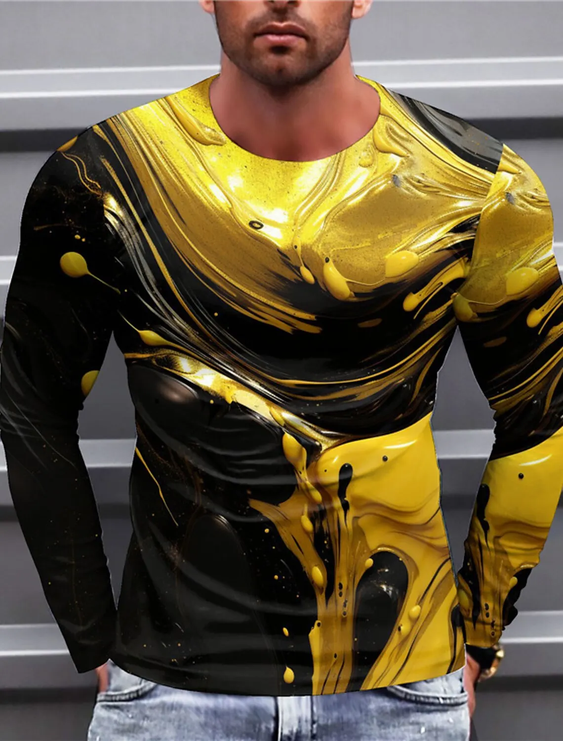 Men-s-Splashed-Ink-Art-3D-Printing-Retro-Design-Casual-Simple-Modern ...