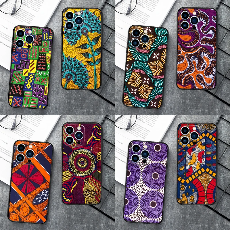 African Style Fabric Print Phone Case For iPhone 15 11 12 14 Pro Max XR ...