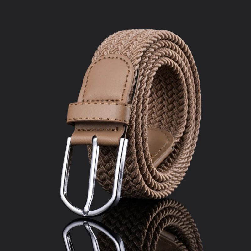 Men-and-Women-Woven-Waistbands-Non-Perforated-Elastic-Belts-Male ...